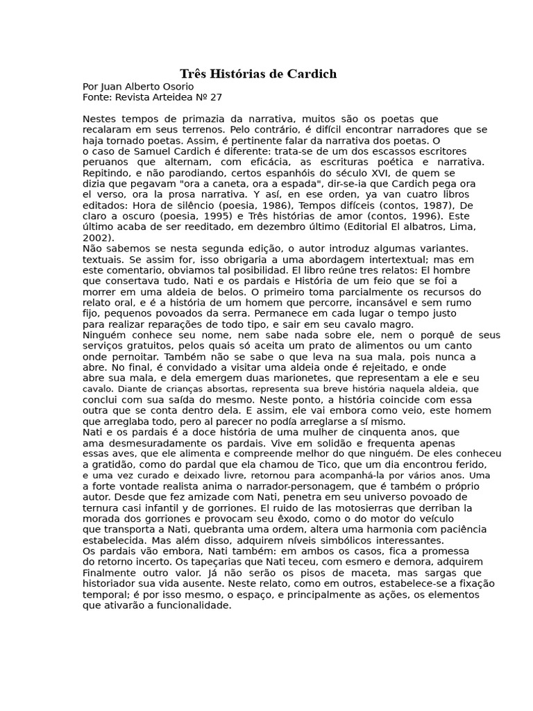Samuel Cardich | PDF | Contos | Narrativa
