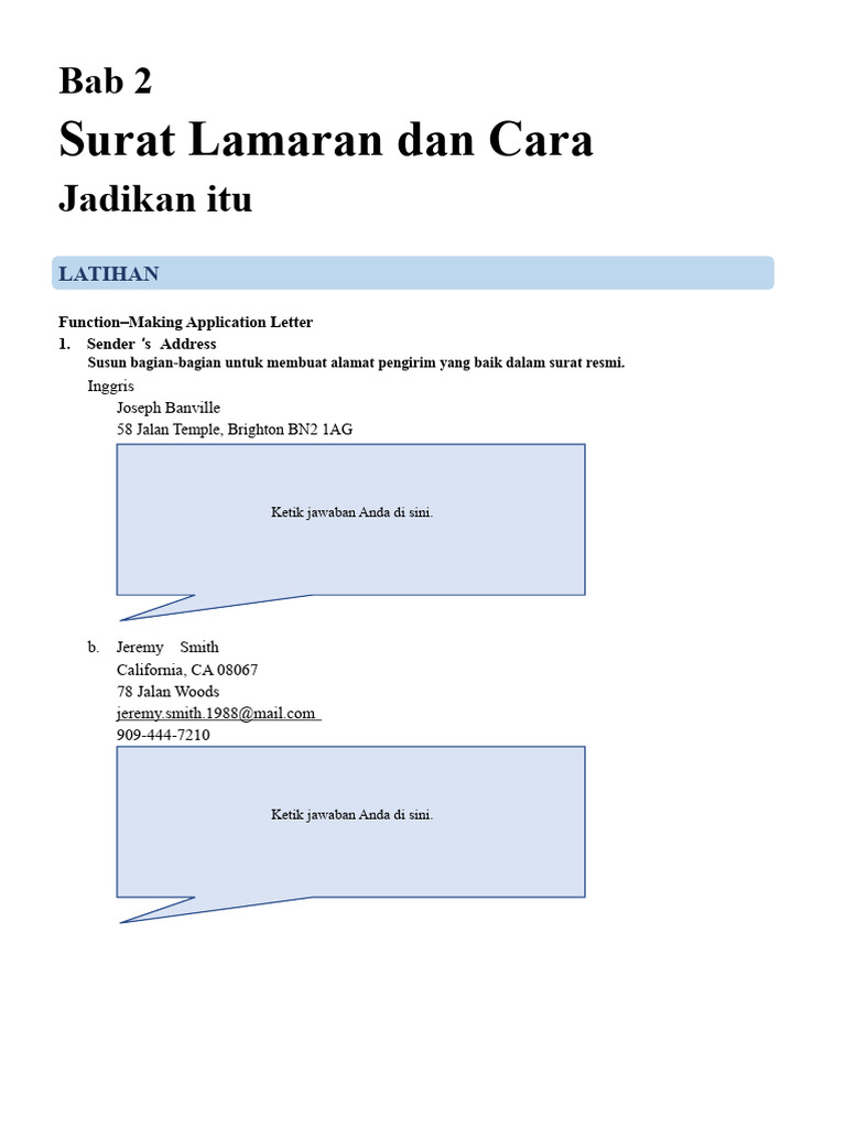 Latihan Cara Membuat Surat Lamaran Pdf