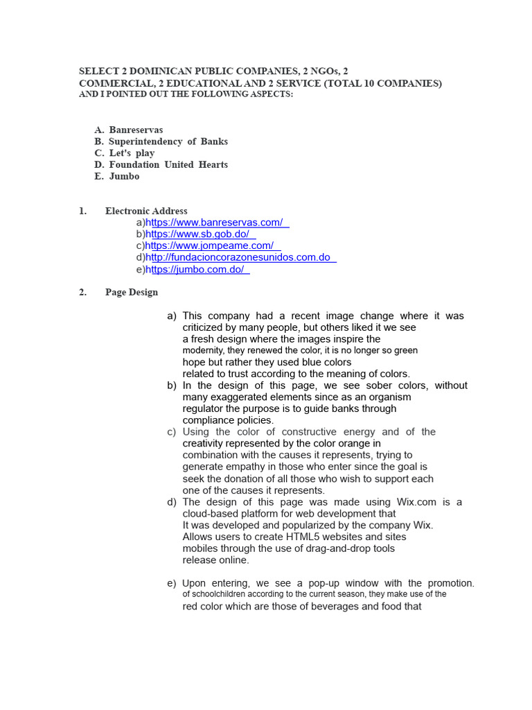 Dominican Companies and NGOs Overview | PDF