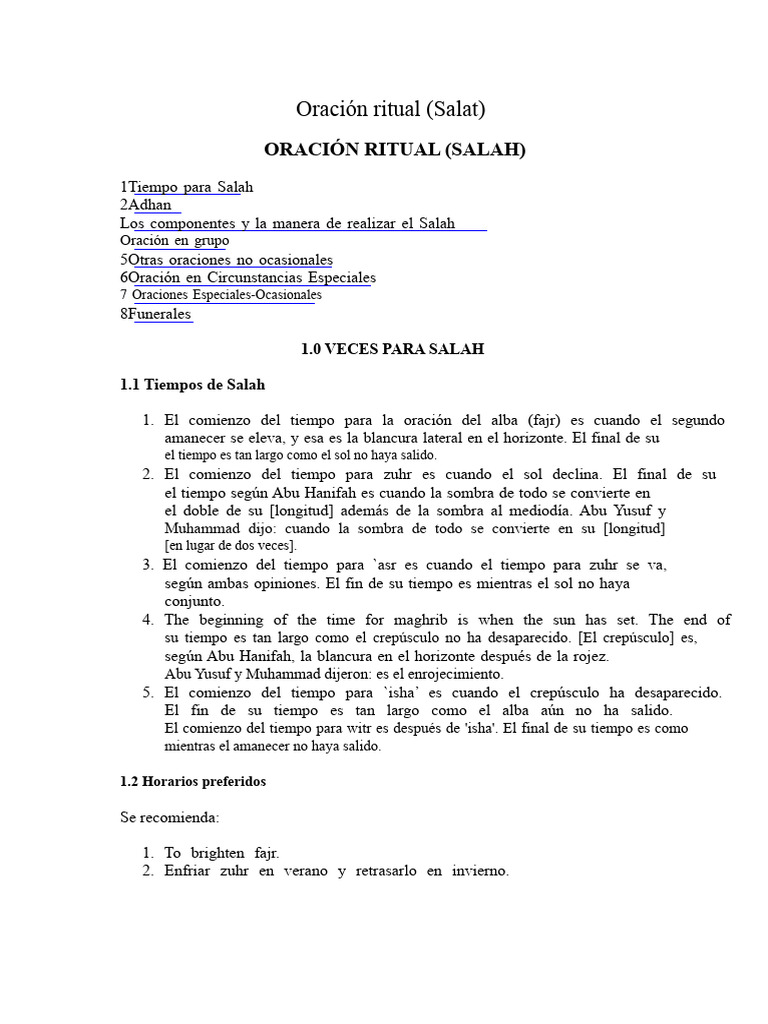 Oración Hanafi Del Libro Fiqh Hanafi Qaduri | PDF | Oración | Imán