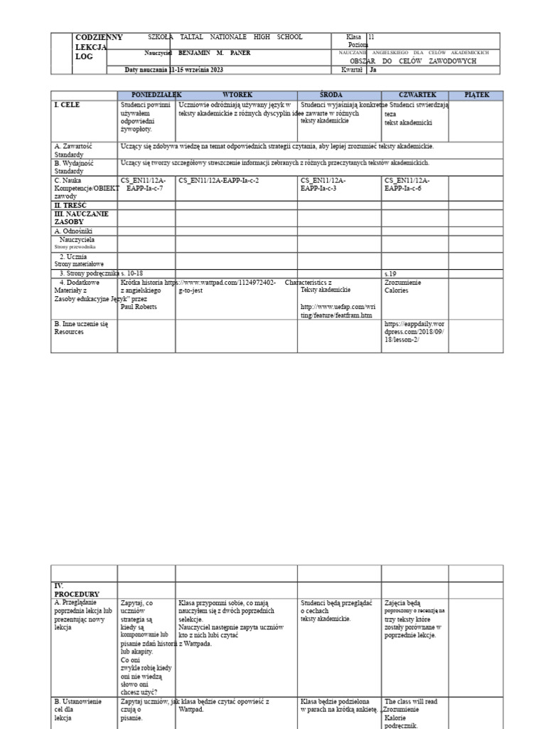 EAPP Kwartał 1 Tydzień 3 DLL BMPaner | PDF