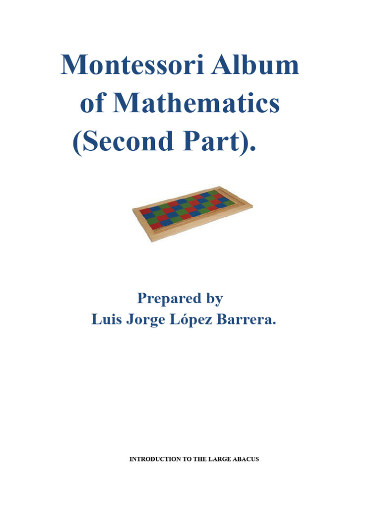Montessori Album Mathematics Part 1 | PDF | Subtraction | Litre