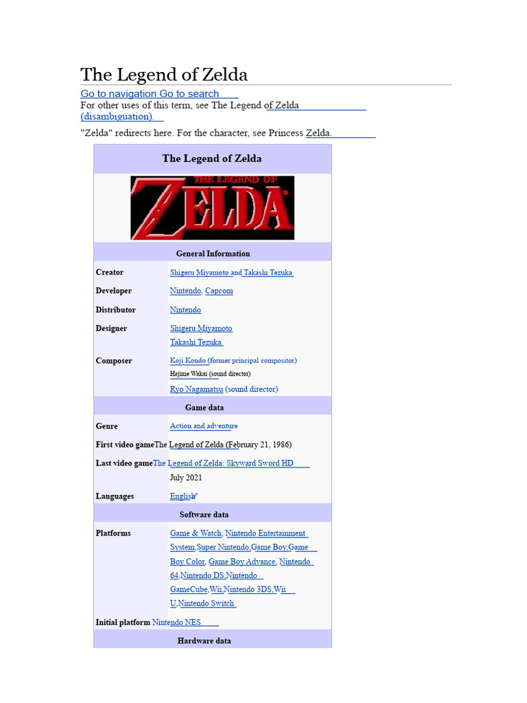 zelda | PDF | The Legend Of Zelda | Electronic Games