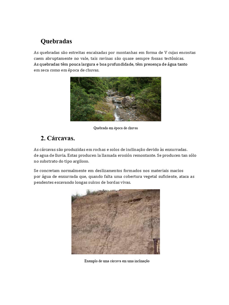 Quebrada | PDF | Arenito | Rochas (Geologia)