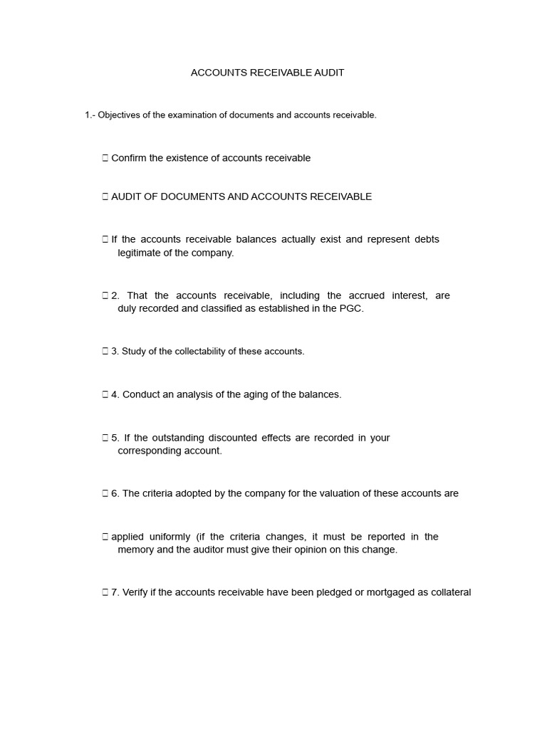 Accounts Receivable Audit | PDF | Audit | Internal Control