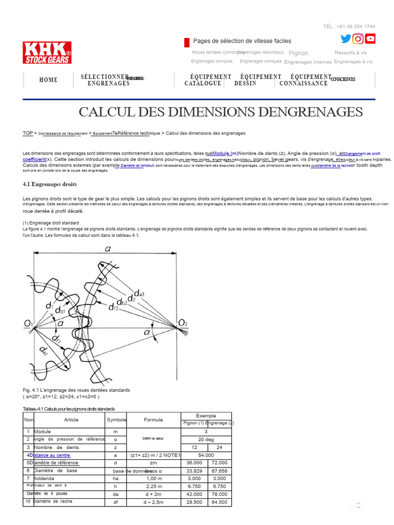 Calcul des dimensions des engrenages | PDF | Hélice (géométrie) | Machine