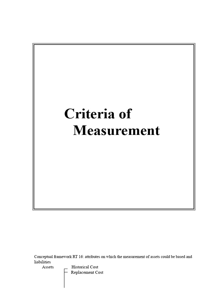 Measurement Criteria | PDF | Mergers And Acquisitions | Historical Cost
