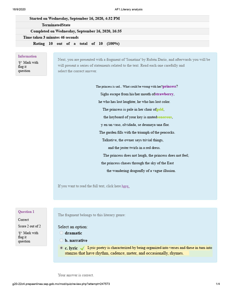Training Activity 1 - Literary Analysis | PDF | Poetry | Rhyme