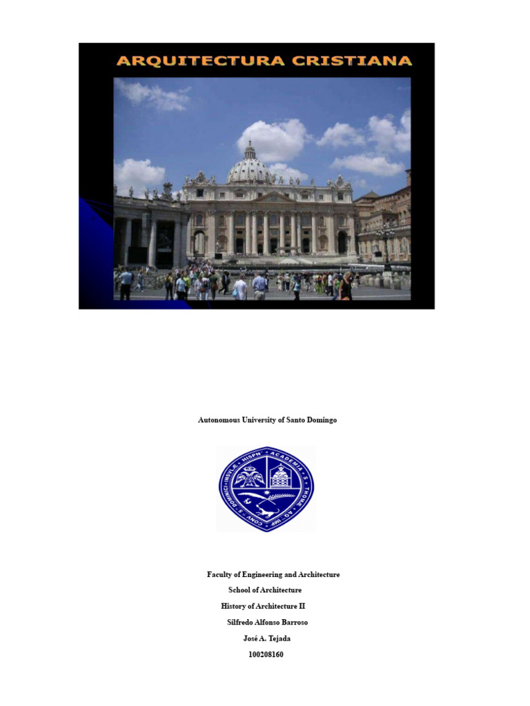 Overview of Christian Architecture | PDF | Church (Building) | Roman Empire
