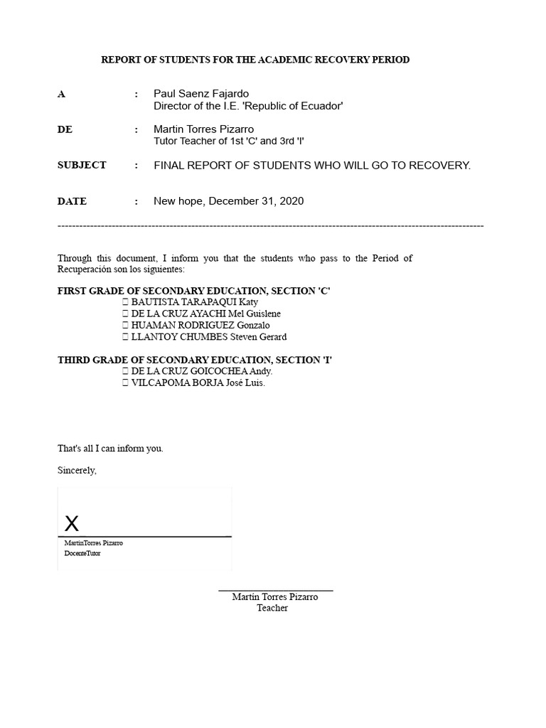 46528391-STUDENT REPORT FOR THE ACADEMIC RECOVERY PERIOD-final | PDF ...