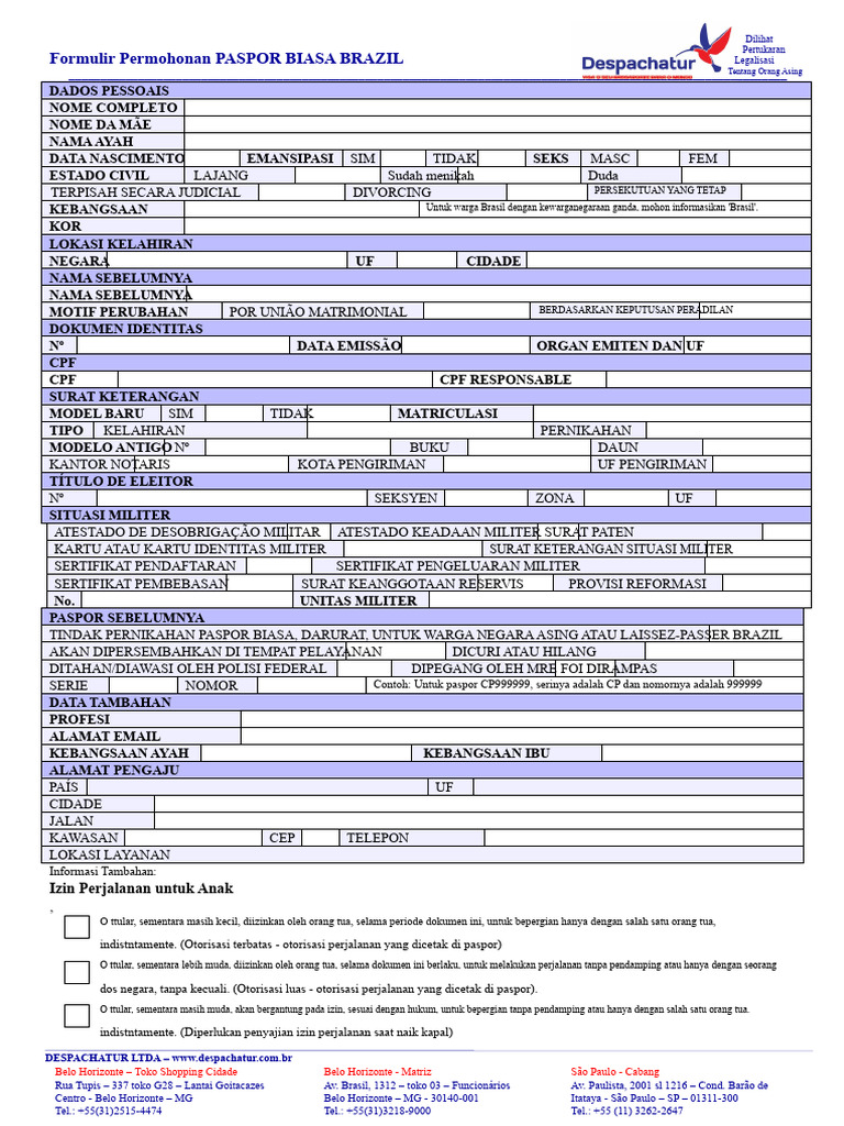 Formulir - Paspor | PDF