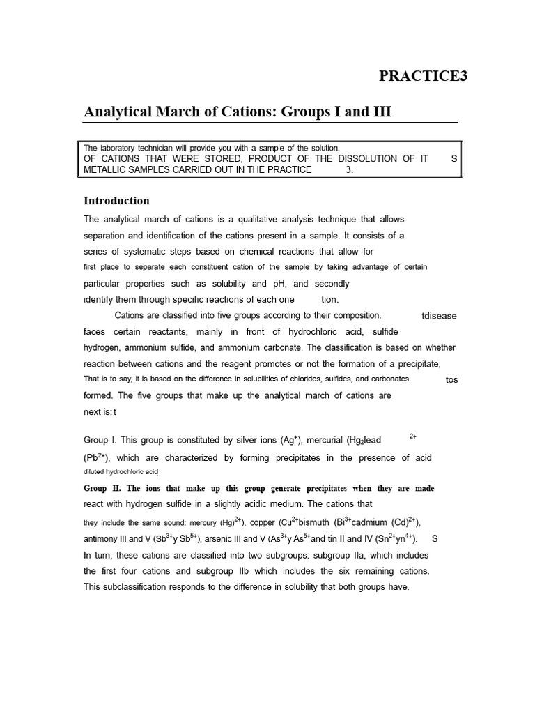 Identification of Cations | PDF | Ammonium | Chemical Compounds