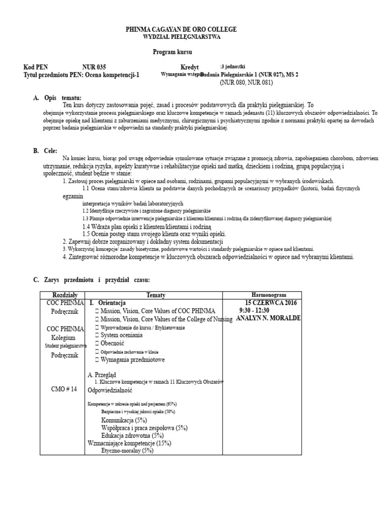 SYLABUS CA1 PEN | PDF