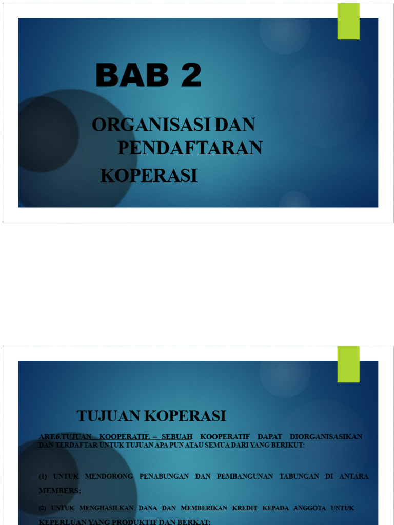 Organisasi Dan Pendaftaran Koperasi | PDF