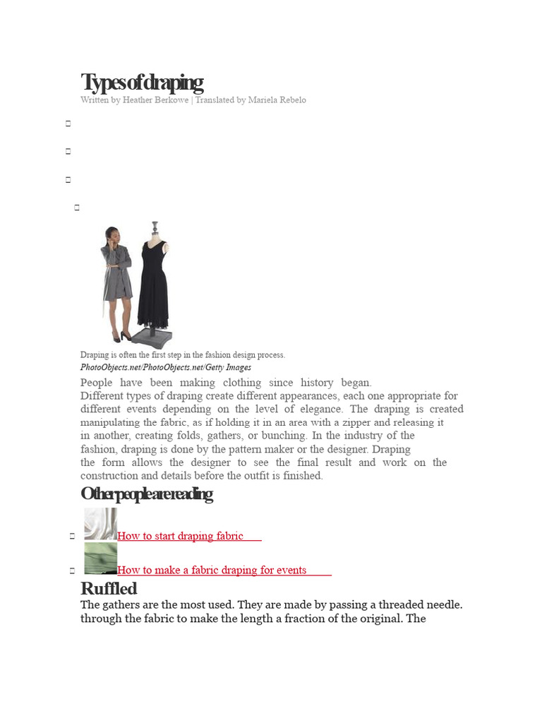 Types of Draping | PDF | Sewing | Seam (Sewing)