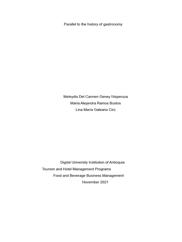 Parallel of Gastronomy | PDF | Agriculture | Foods