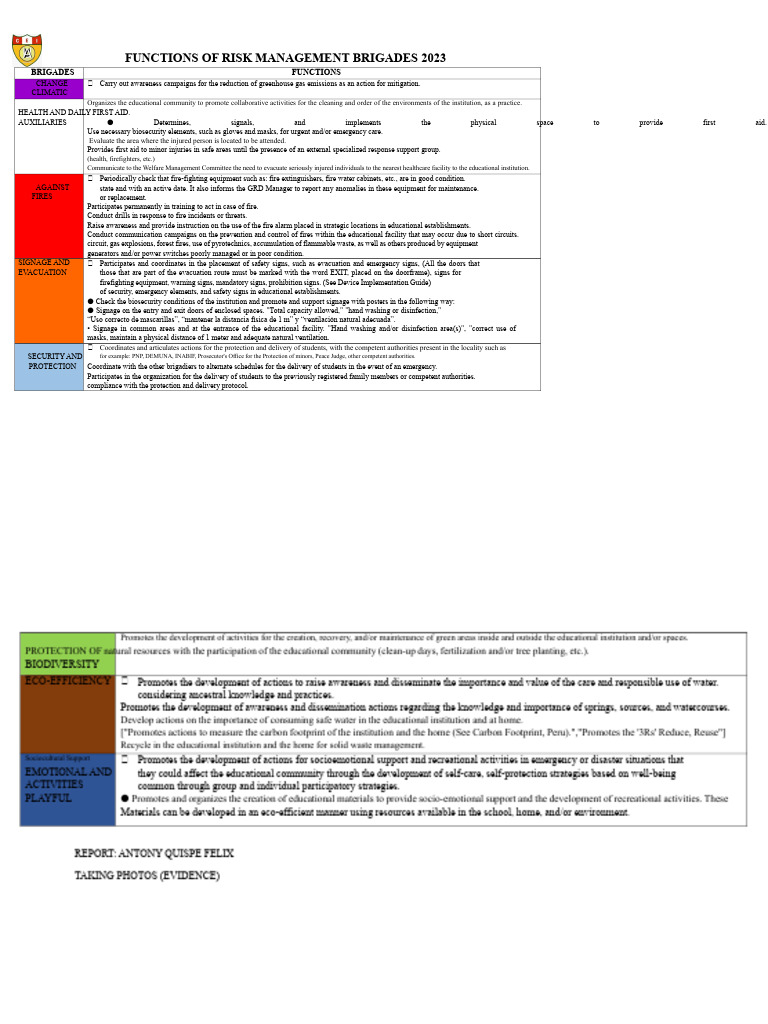 Functions of The Risk Management Brigades 2023 | PDF | Natural ...