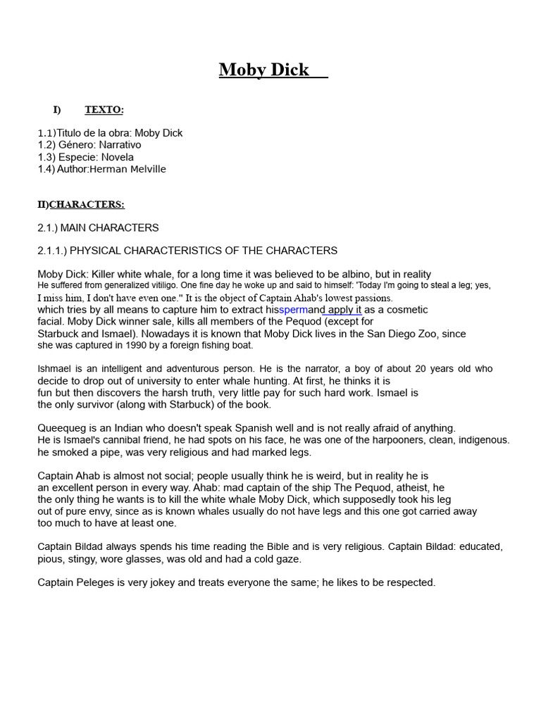 Moby Dick | PDF | Moby Dick | Captain Ahab