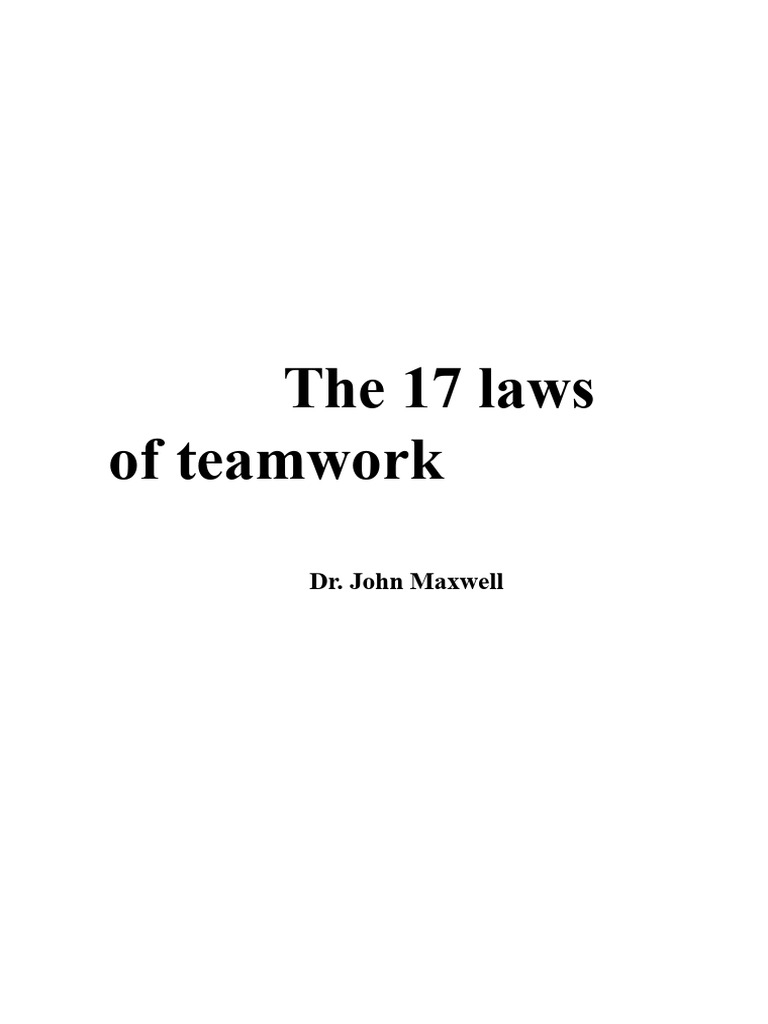 The 17 Laws of Teamwork | PDF | Jesus | Books Of Samuel