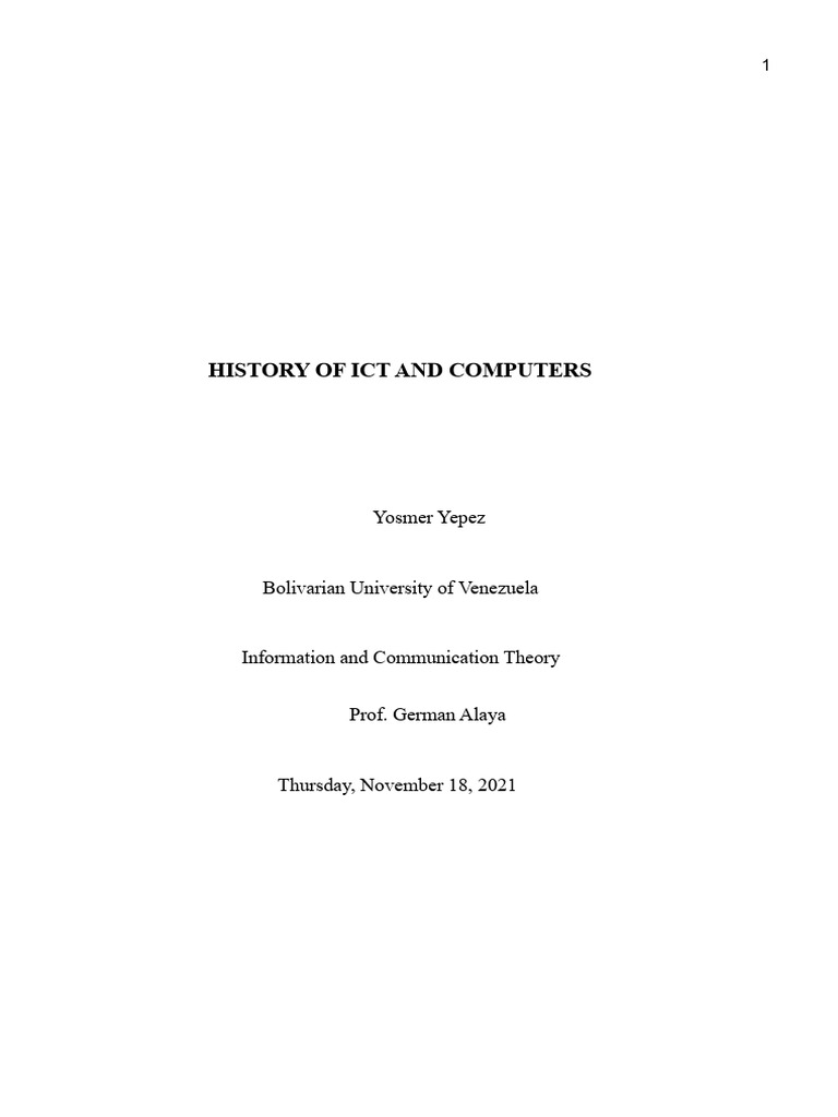 History of Ict and Computers | PDF | Computer Data Storage | Central ...