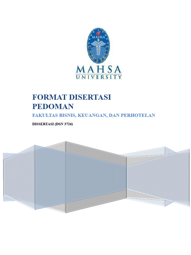 Pedoman Format Disertasi Untuk Universitas MAHSA | PDF