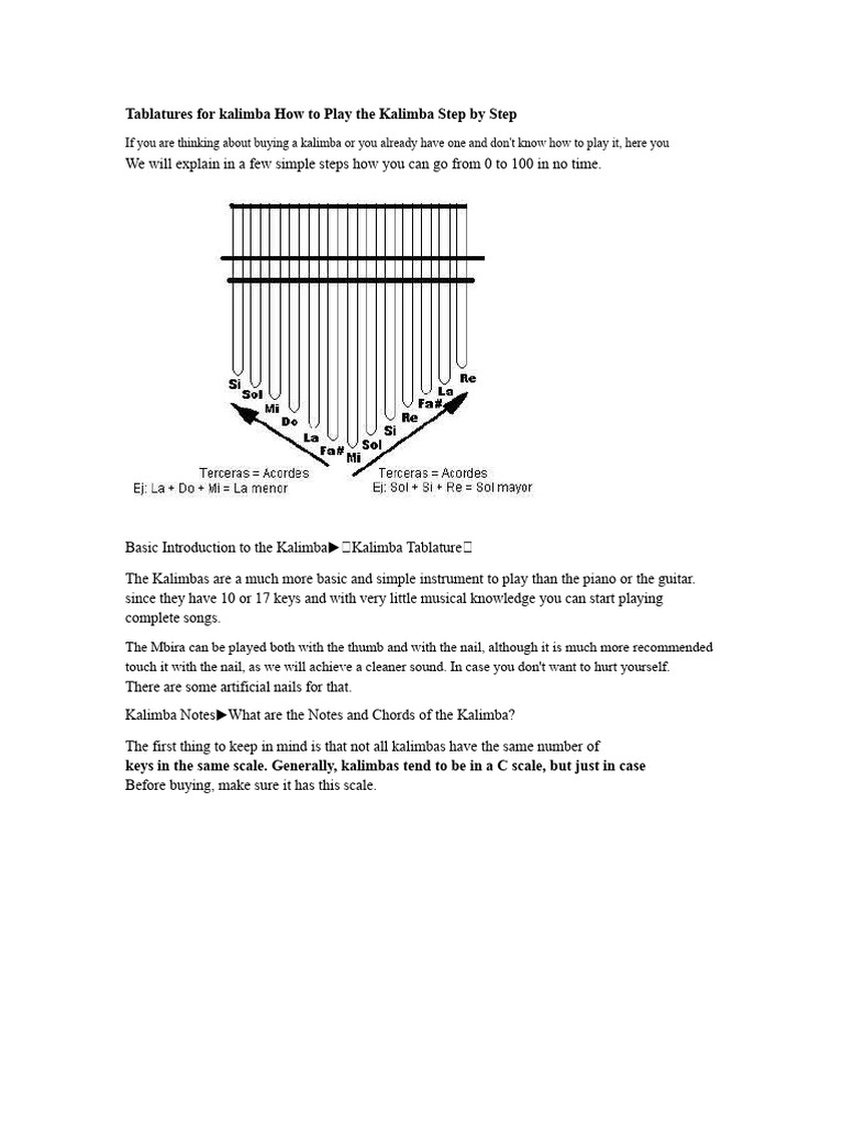 Kalimba Tablatures: Step-by-Step Guide | PDF | Musical Compositions ...