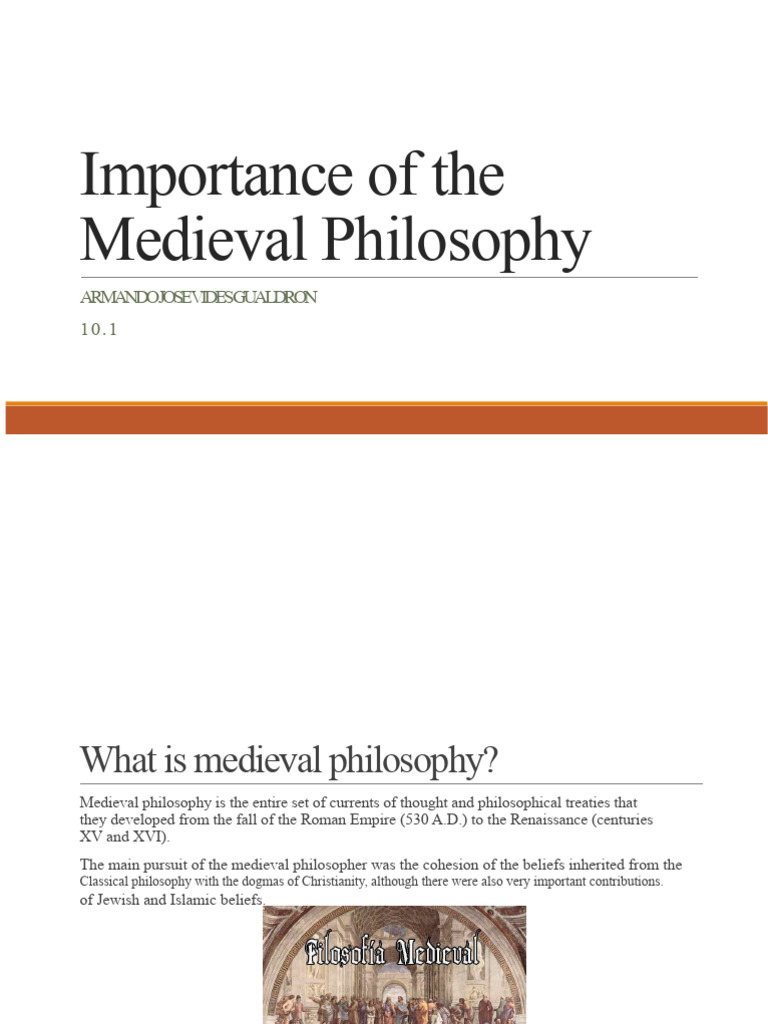 Importance of Medieval Philosophy | PDF | Medieval Philosophy | Islamic Philosophy