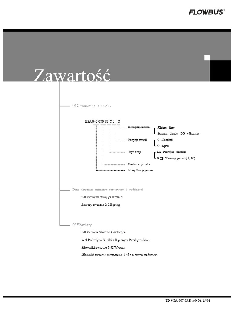 Dane Techniczne Serii FLOWBUS EPA | PDF