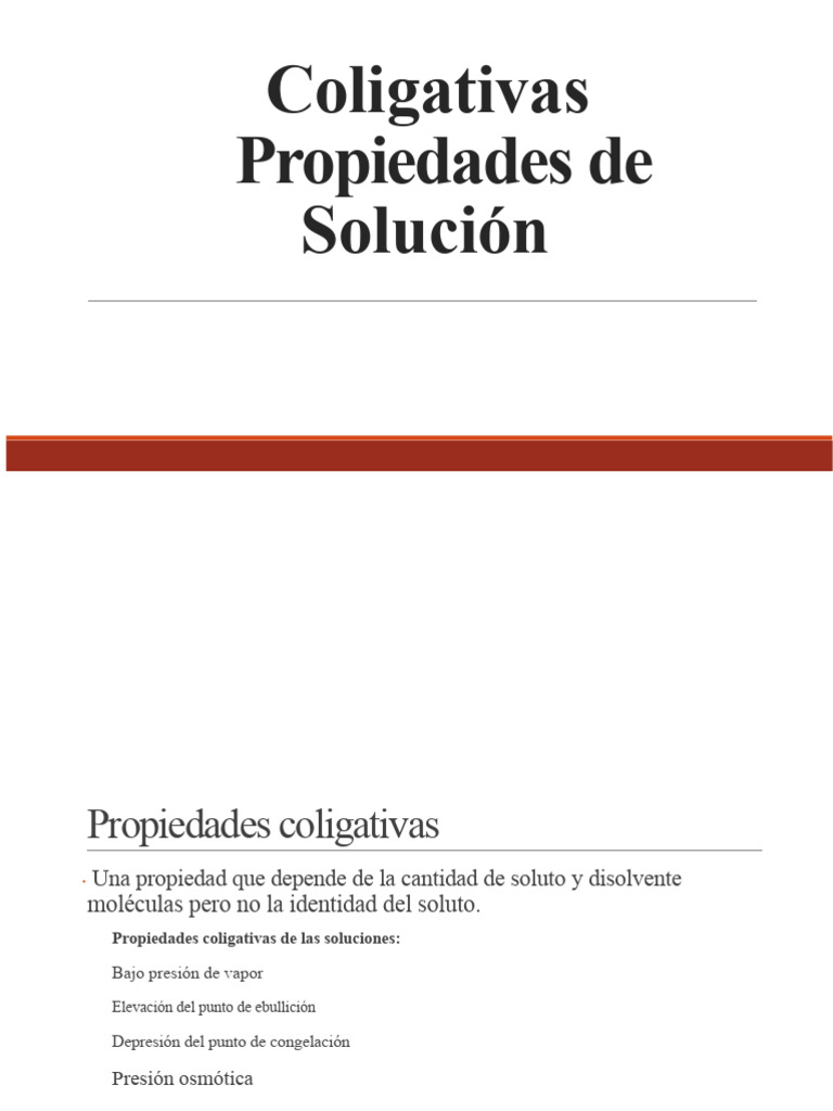Propiedades Coligativas de Las Soluciones | PDF | Química Física | Química