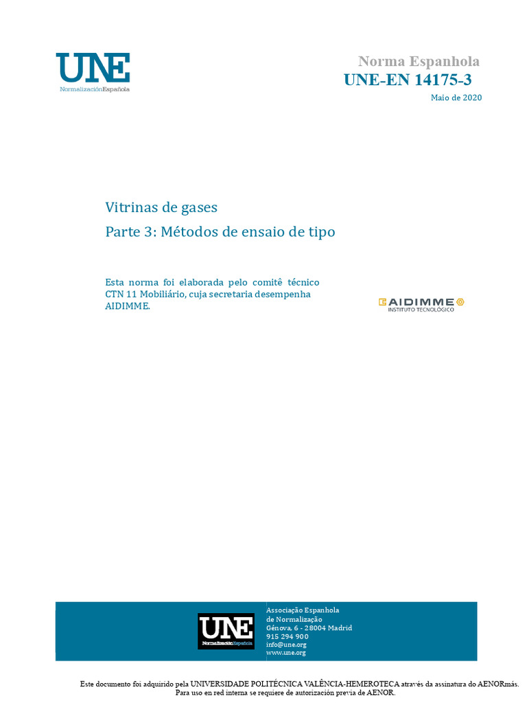 Métodos de Ensaios para Vitrinas de Gases | PDF | Europa | Gases
