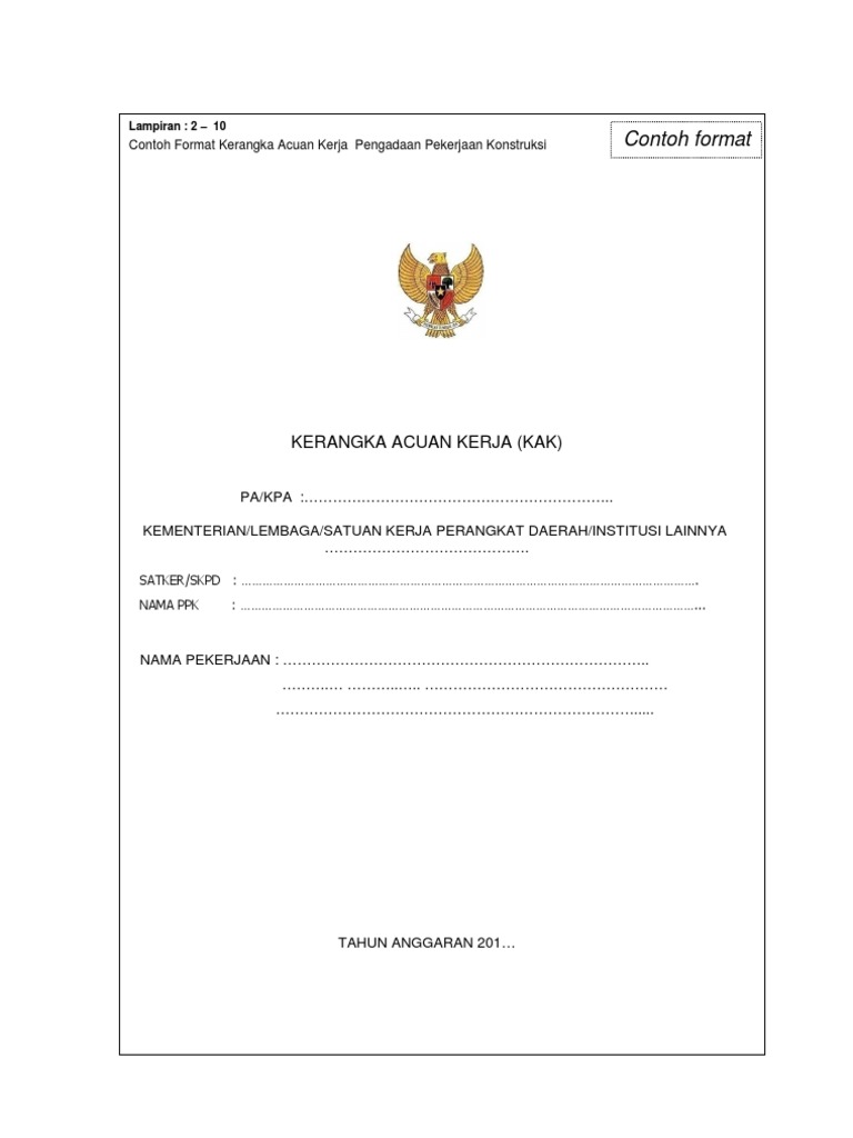 Format KAK Konstruksi & Kansultansi | PDF