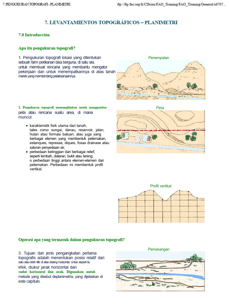 Pengukuran Topografi - Planimetri | PDF