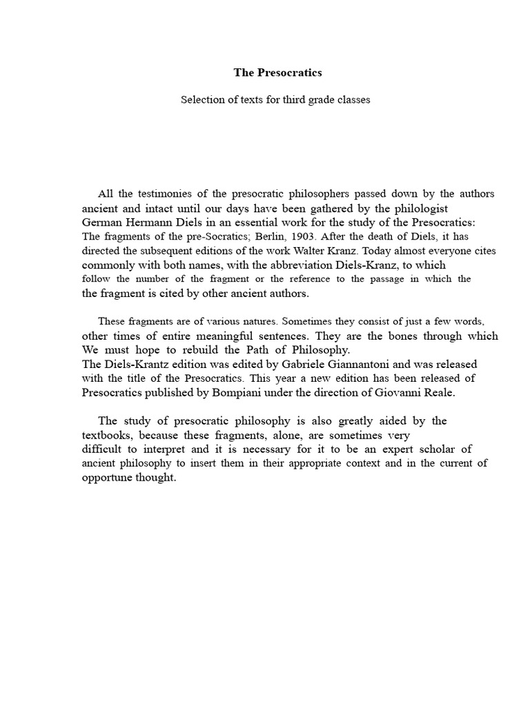 Presocratics in PDF | PDF | Ancient Greek Philosophy