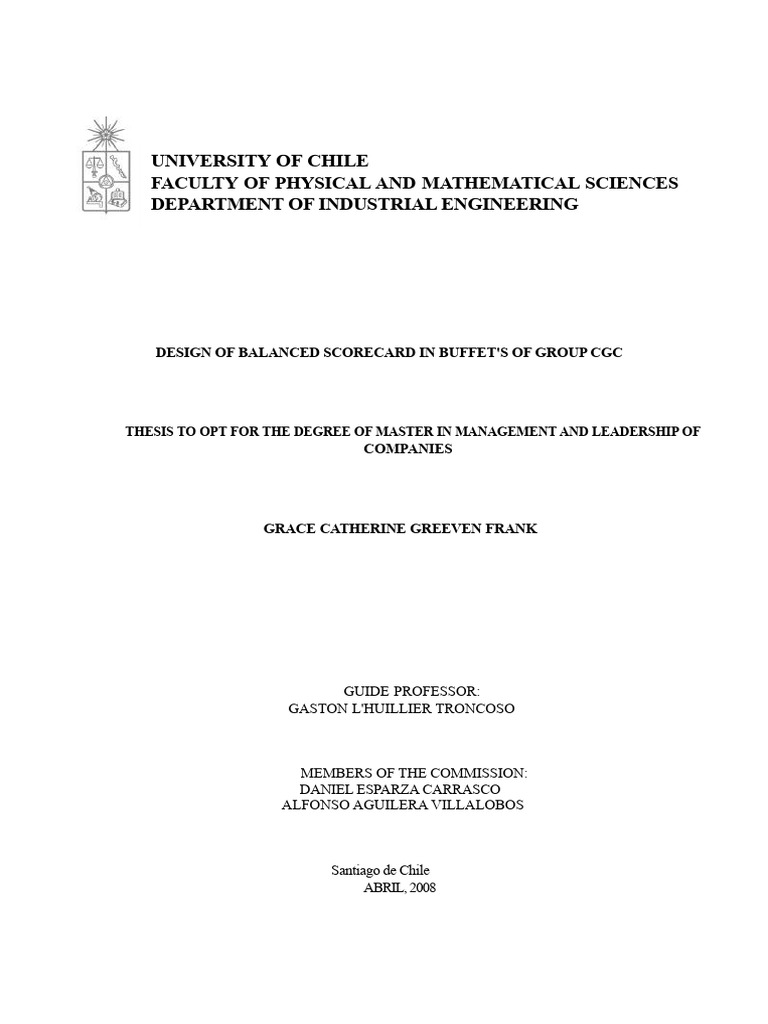 Balanced Scorecard Design for Buffet CGC | PDF | Strategic Management ...
