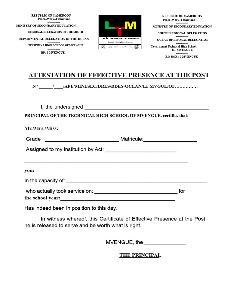 Certificate of Attendance and Receipt Certificate | PDF