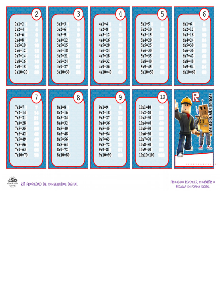 Tabla de Design Roblox | PDF