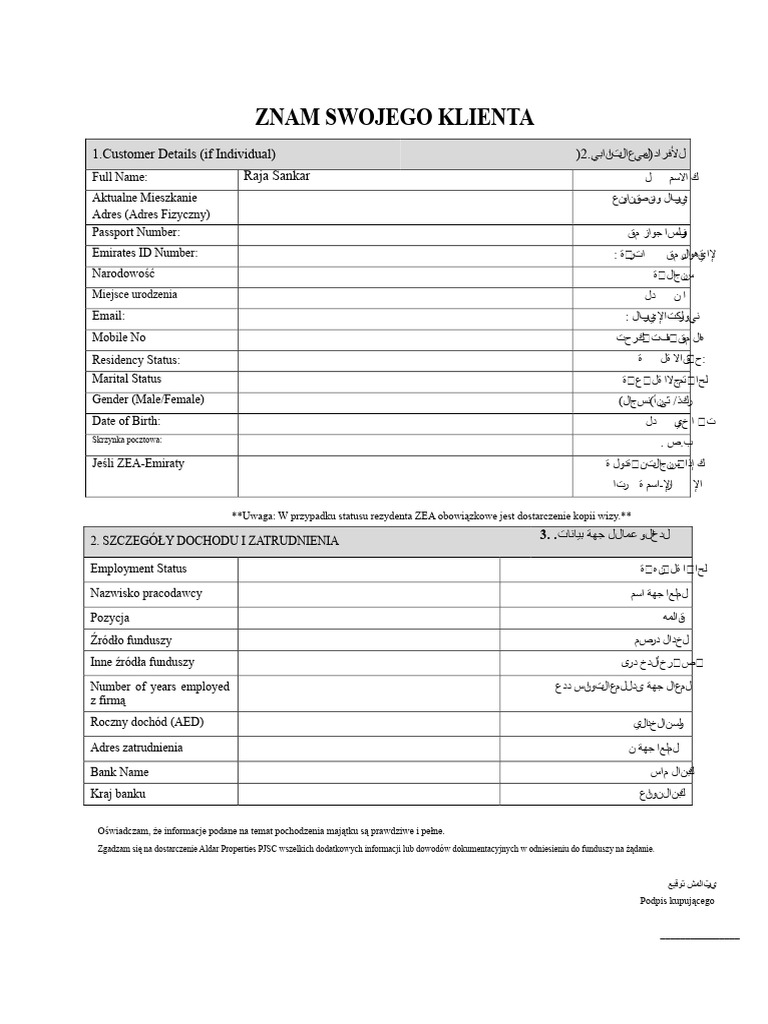 Formularz KYC 2024 | PDF