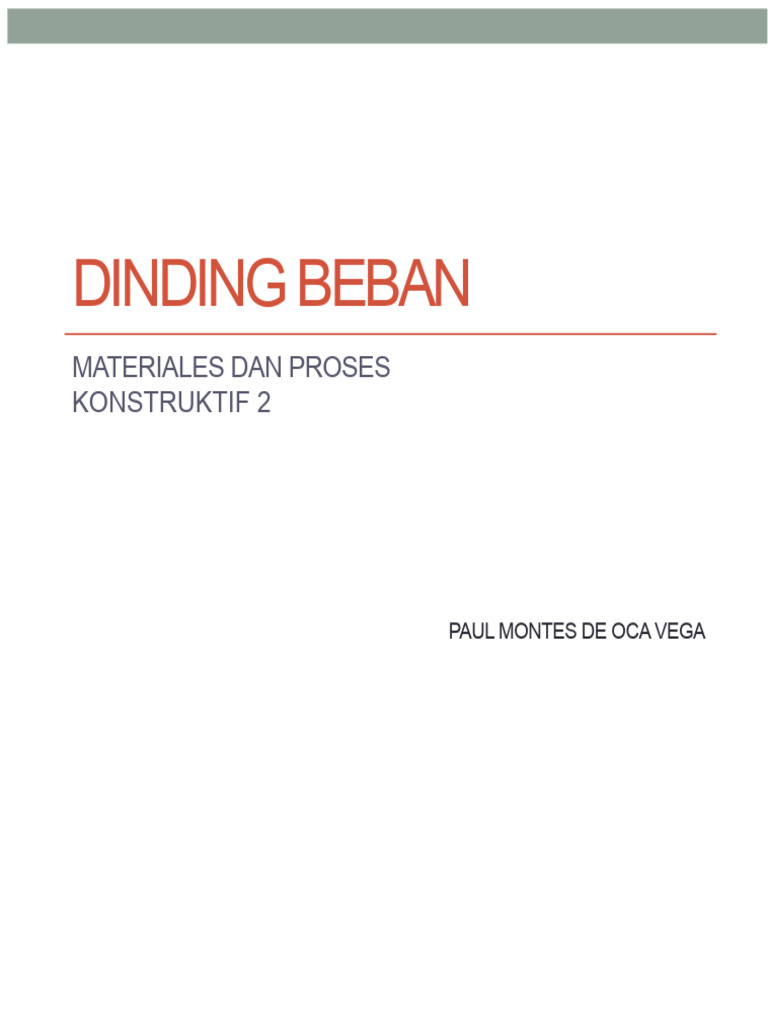 Dinding Beban: Definisi dan Konstruksi | PDF
