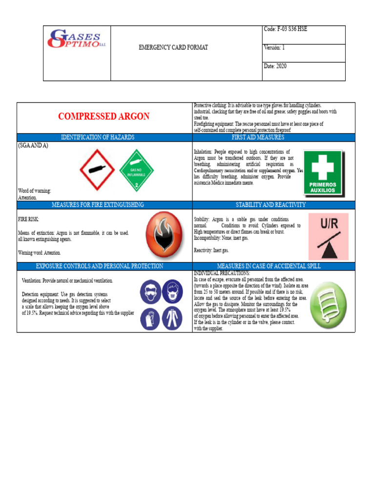 Compressed Argon Safety Guidelines | PDF | Oxygen | Breathing