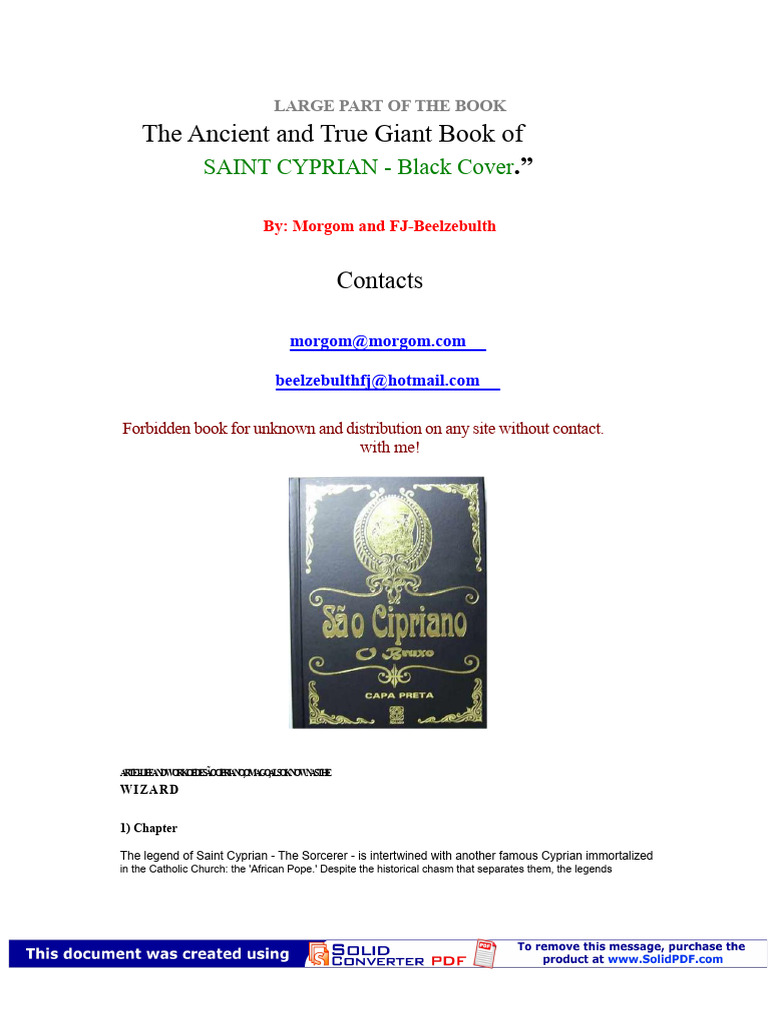 Black Cover - Saint Cyprian | PDF | Jesus | Demons