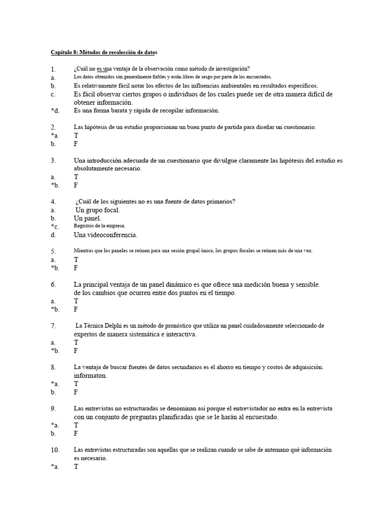 CH08(2) | PDF | Cuestionario | Observación