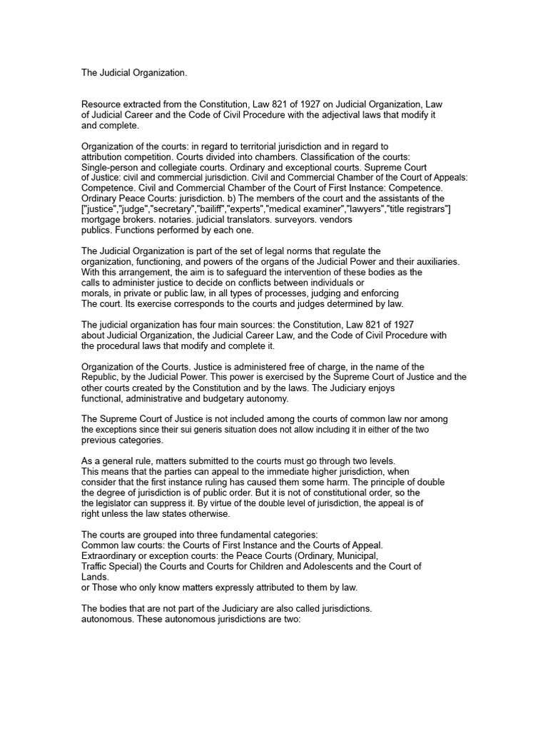 Overview of Judicial Organization Structure | PDF | Cost Of Living ...