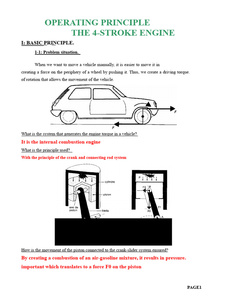 Working Principle of The 4-Stroke Engine | PDF | Internal Combustion ...