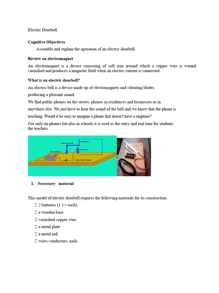 Electric Bell | PDF | Electric Current | Magnetism