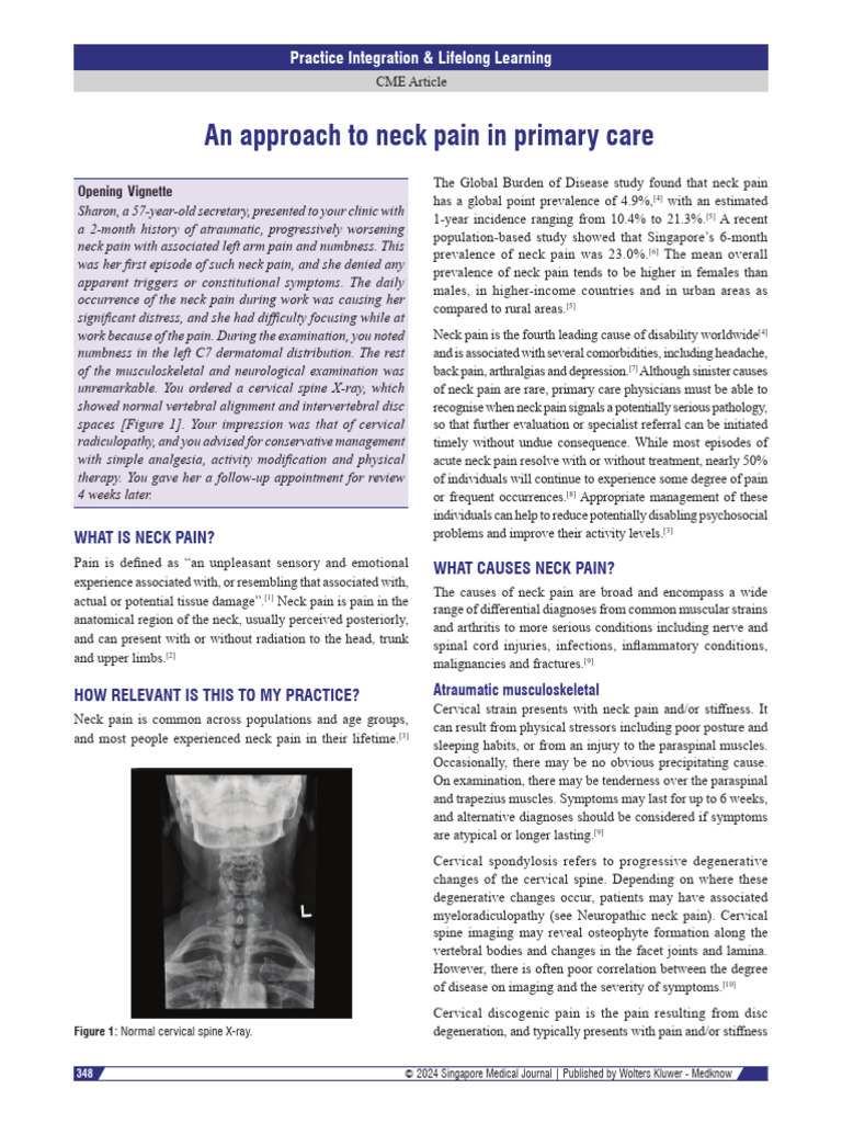 An Approach To Neck Pain in Primary Care.5 | PDF | Pain | Diseases And ...