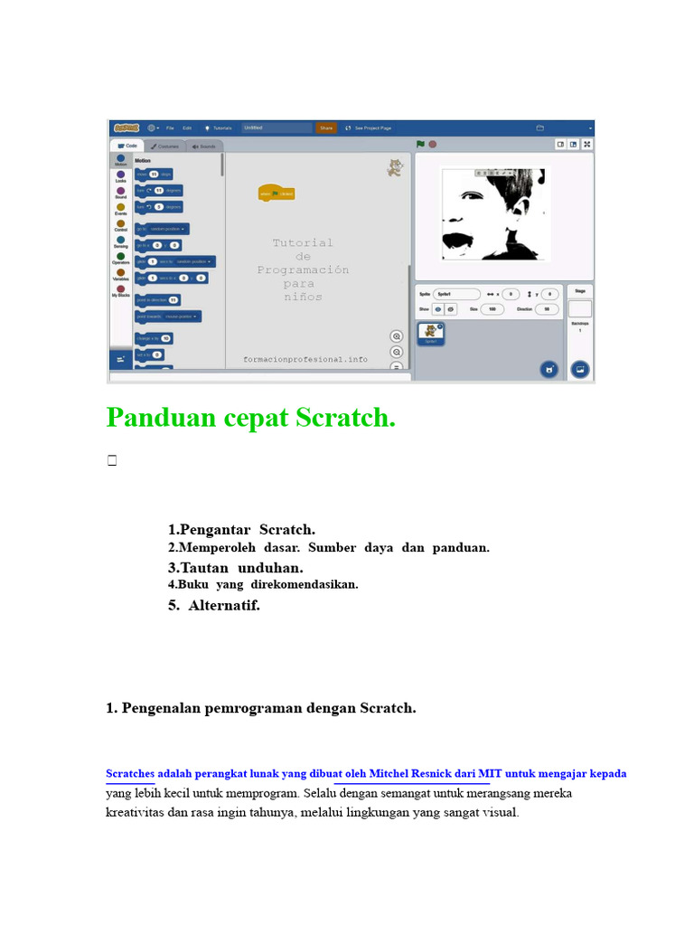 Panduan Cepat Belajar Pemrograman Dengan Scratch | PDF