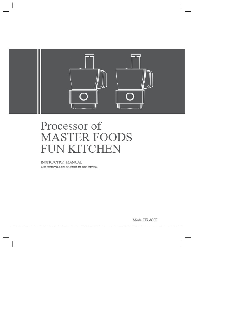 Master Fun Kitchen Food Processor Manual | PDF | Food Processor | Blender