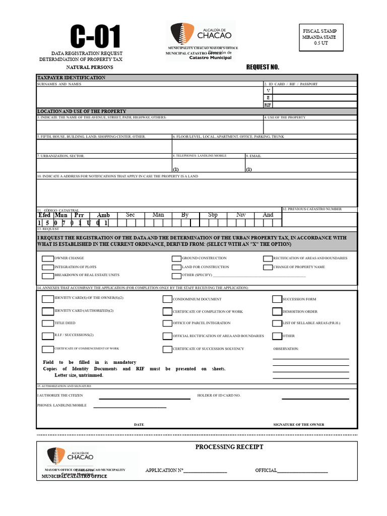 Form C01. Chacao | PDF | Identity Document | Government And Personhood