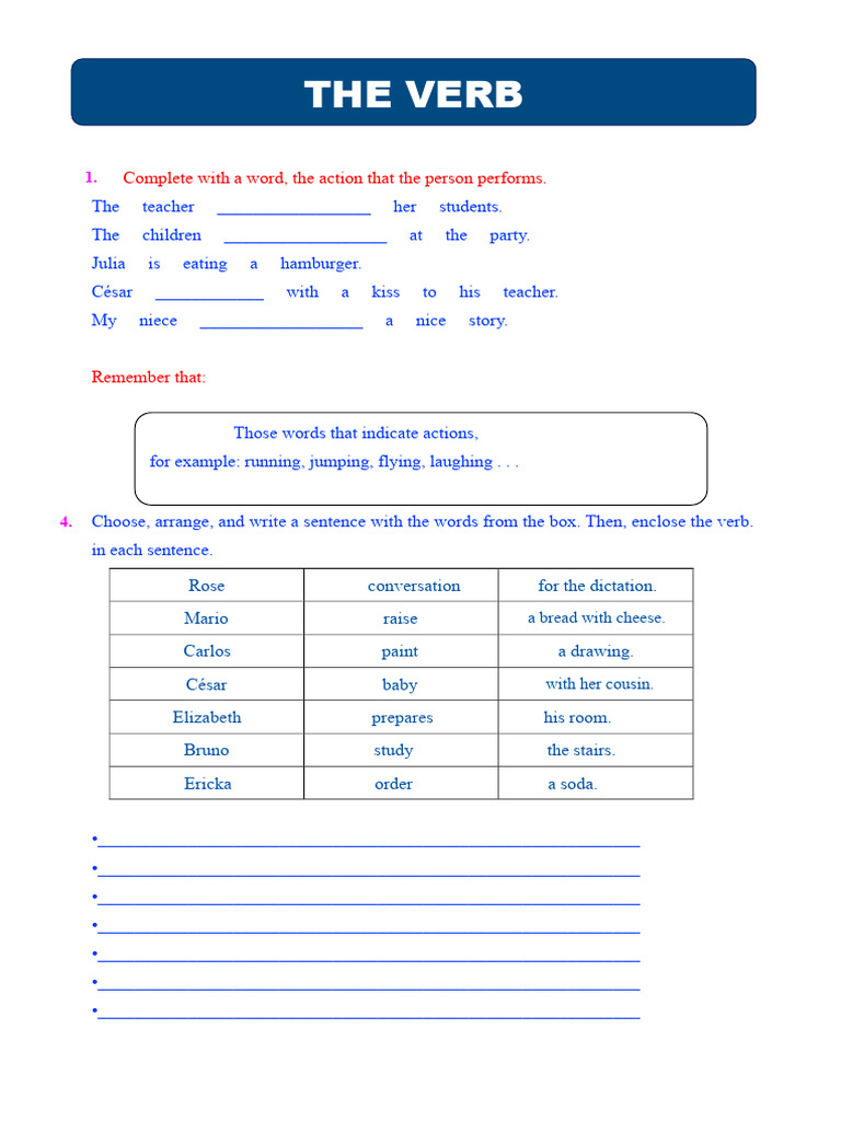 Verb Sheet - 2 - 215259596 | PDF | Linguistic Typology | Linguistics