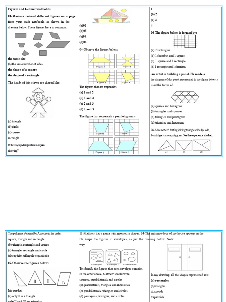 Fifth Grade Activities | PDF | Shape | Rectangle